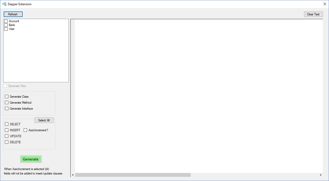 Dapper Crud Generator - Visual Studio Marketplace